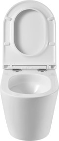 Invena Limnos, závěsná WC mísa se Swirlflush 490x370x360 mm + toaletní sedátko s pomalým zavíráním, bílá, INV-CE-93-001-L