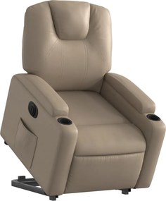 Elektrické zvedací polohovací křeslo cappuccino umělá kůže 3204450