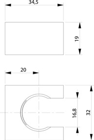 Sapho držák sprchy hranatý černá matná 1205-14B
