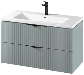 Cersanit Tirso, závěsná umyvadlová skříňka 994x447x572 mm + keramické umyvadlo, zelená matná, S801-546