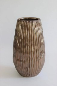 Hnědá perleťová keramická váza 31cm