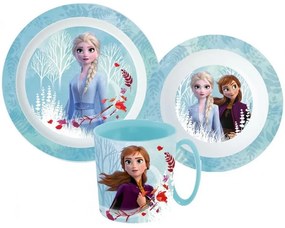Sada plastového nádobí Ledové království - Frozen - s hrnkem - 3 dílná souprava