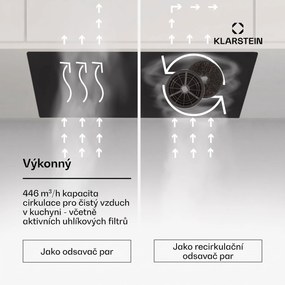 Klarstein Hektor Eco, digestoř, 52 cm, 466 m³/h, dotykové ovládání, sklo
