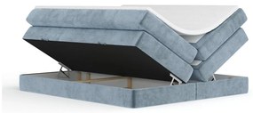 Modrá boxspring postel s úložným prostorem/bez čela 200x200 cm Juniper – Maison de Rêve