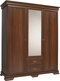 KORA s | šatní skříň KS2 s policemi, zásuvkami a šatními tyčemi | 158 cm | samoa king