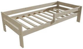 Dětská postel se zábranou VMK006C KIDS (Barva dřeva: surové dřevo, Rozměr: 70 x 160 cm)