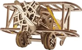 UGEARS 3D dřevěná mechanická skládačka Mini dvojplošník / od 8 let / O