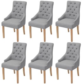 Jídelní židle 6 ks světle šedé textil 274422