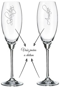 Dekorant svatby Svatební sklenice na šampaňské SE JMÉNY A DATEM