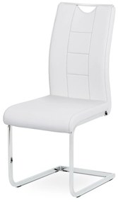 Jídelní židle bílá koženka / chrom - DCL-411 WT