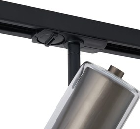 Moderní kolejnicový systém černý se 3 bodovými světly Gunmetal 1-fázový - Iconic Lloyd