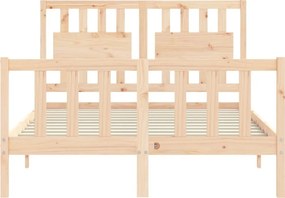 vidaXL Rám postele s čelem 120 x 200 cm masivní dřevo [3192421] Barva: Bílá