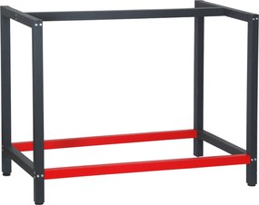 Pracovní stůl Wiltec – 100 × 57 × 81 cm, 200 kg, antracitová / červená (60834)