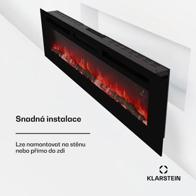 Klarstein Inteligentní elektrický krb Galeras, 2 nastavení teploty, 16 - 30°| Iluze plamene LED, Možnost připojení k IOT