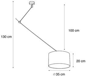 Závěsné svítidlo černé s bronzovým sametovým stínidlem 35 cm - Blitz