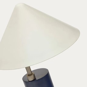 Modro bílá kovová stolní lampa Kave Home Shiva 42 cm