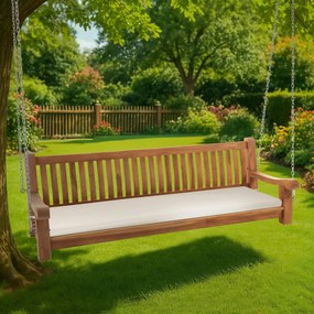 Houpací lavice Joyce s sedací polštář 200 cm + teak – krémová