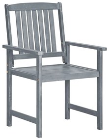 Zahradní židle s poduškami 8 ks masivní akáciové dřevo šedé,  3078260