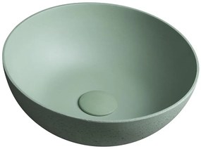 Sapho Sapho, FORMIGO betonové umyvadlo na desku, průměr 39cm, zelená mat, FG323