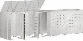 Úložný box na 3 popelnice Nerezová ocel Stříbrná 3394792