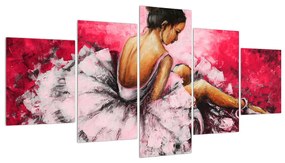Obraz sedící baletky (150x80 cm)