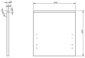 Mexen Rivel, koupelnová skříňka 40 cm, 1 zásuvka, drážkovaná, ořech, 91A20-04047-1-BF86