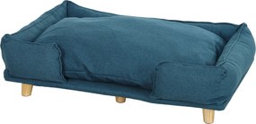 PawHut Psí Pohovka, Pohovka pro Domácí Zvířata s Polštářem, Psí Postel s Vzneseným Designem, Kočičí Pohovka, Psí Gauč, Psí Křeslo s Dřevěnými Nohy, Po