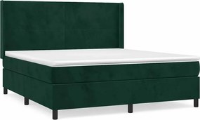 Box spring postel s matrací tmavě zelená 180x200 cm samet 3132576