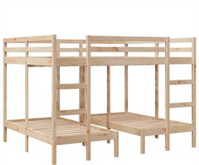 Rám trojité patrové postele 160x200/80x160 cm masivní borovice 3308580