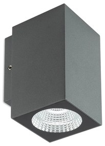 Redo 90085 Quad, šedé venkovní nástěnné svítidlo, 3W LED 3000K, výška 10,3cm, IP65