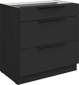 ARIA cc | dolní skříňka 80 D 3S zásuvková | 80 cm | PREMIUM BOX | černá