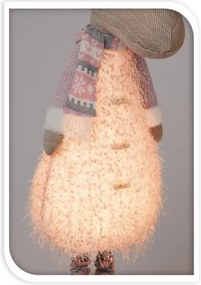 Vánoční sob s LED – růžový 45 cm