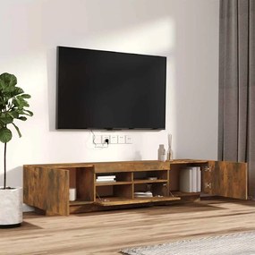 2dílný set TV skříněk s LED světly kouřový dub kompozitní dřevo 3120167