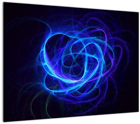 Obraz modrého abstraktního klubíčka (70x50 cm)
