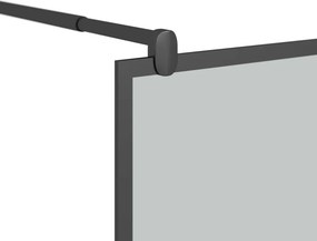 Zástěna do průchozí sprchy s policí černá 80x195 cm ESG/hliník 3185454