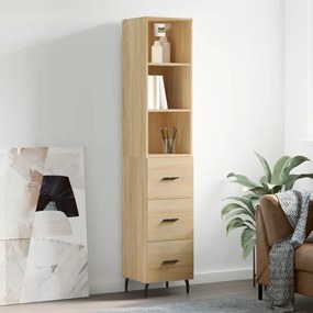 vidaXL Skříň highboard 34,5 x 34 x 180 cm kompozitní dřevo [3189721] Barva: Betonová šedá