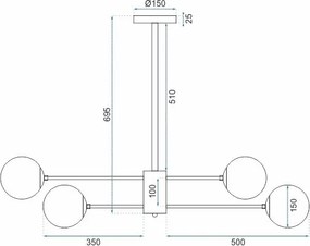 Toolight - Závěsné svítidlo 6xE27 APP262-6C, černá, OSW-05018