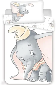 Jerry Fabrics s. r. o. Povlečení bavlněné do postýlky 135x100+40x60 - Dumbo "Grey" baby