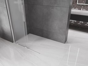 Mexen Velar, sprchová zástěna s posuvnými dveřmi Walk-in 110 x 200 cm, 8mm sklo námraza, chromová, 871-110-000-33-01