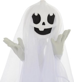 HOMCOM Halloween dekorace, 3 svítící duchové, pohybový senzor, 54 x 10 x 60 cm, bílá