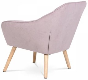 Křeslo starorůžové dřevěné nohy masiv přírodní odstín lak AK-321 PINK2