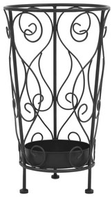 Stojan na deštníky ve vintage stylu kovový 26 x 46 cm černý - Default Title