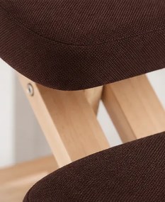 ergonomická klekačka, dřevo/látka, 46x65x52-72 cm, buk/hnědá, Tempo Kondela FLONET