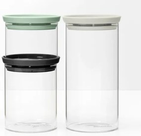 Brabantia Sada 3 ks skleněných dóz mix barev