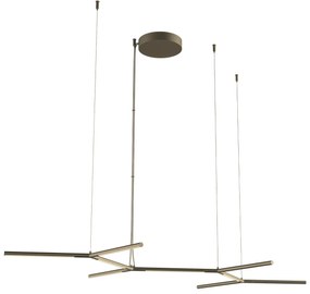 Redo 01-2796 Stick, závěsné svítidlo LED 65W 3000K, stmívatelné, matná mosaz, délka 140cm