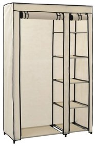 Skládací šatní skříň krémová 110 x 45 x 175 cm textil - Default Title