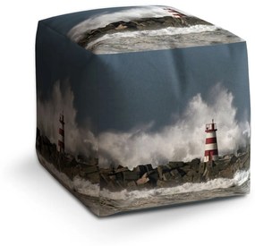 Sablio Taburet Cube Maják ve vlnách: 40x40x40 cm