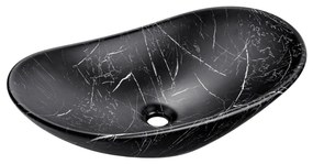 COMAD UN-LENA-MB2 - Umyvadlo na desku LENA 61,5x36 cm keramika/matná černá UN-LENA-MB2
