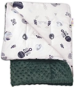 Oteplená bavlněná deka s Minky 100x75cm Baby Nellys, New Love Baby - zelená