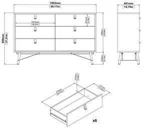 Tvilum Komoda Rain 6s velká jackson hickory